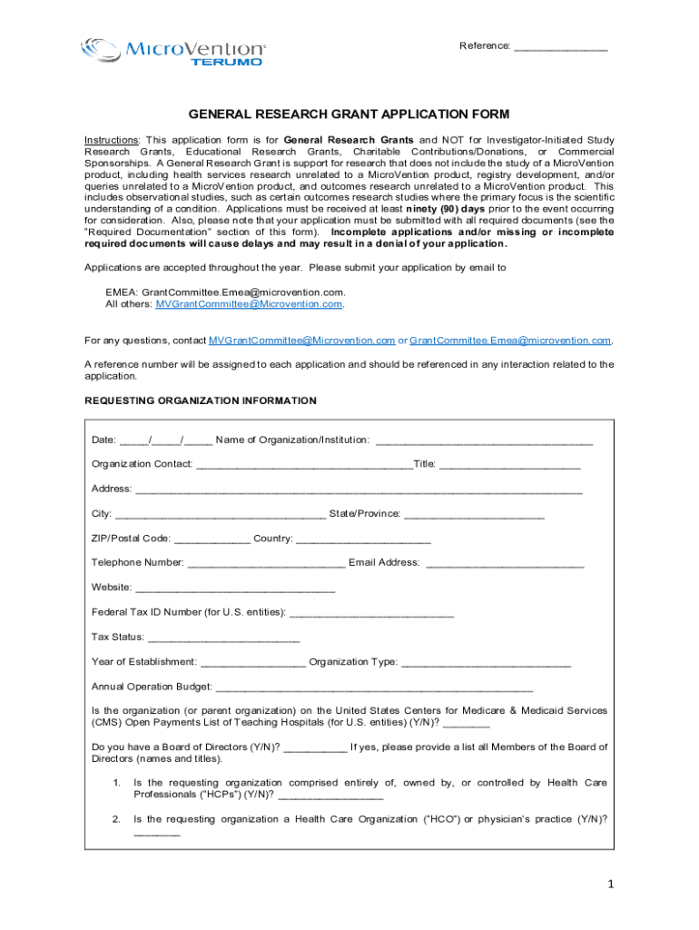 Fillable Online GENERAL RESEARCH GRANT APPLICATION FORM Fax Email Print ...