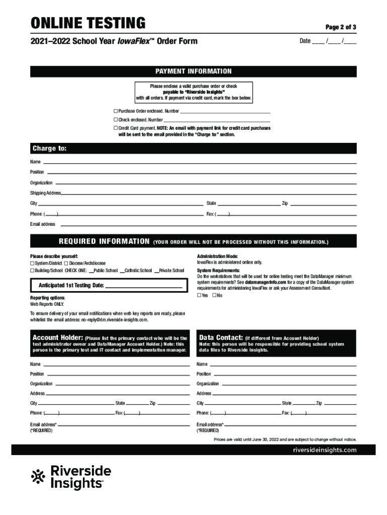 Fillable Online Online Testing Order Form - f.hubspotusercontent30.net ...