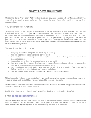 Fillable Online SUBJECT ACCESS REQUEST FORM - Herefordshire Council Fax ...