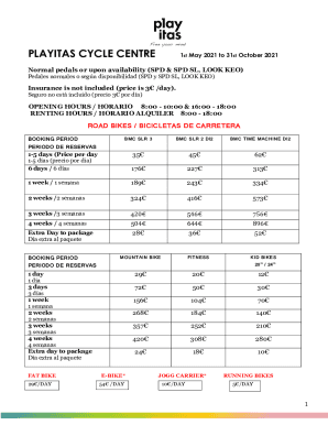 Fillable Online BIKE BOOKING FORM 2021 UPDATED.doc Fax Email Print ...