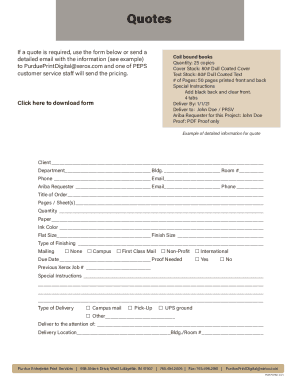 Fillable Online Quote Form Templates & ExamplesJotForm Fax Email Print ...
