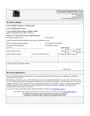 Fillable Online Enrolment Form with 20hours ECE form Feb 2019 Fax Email ...