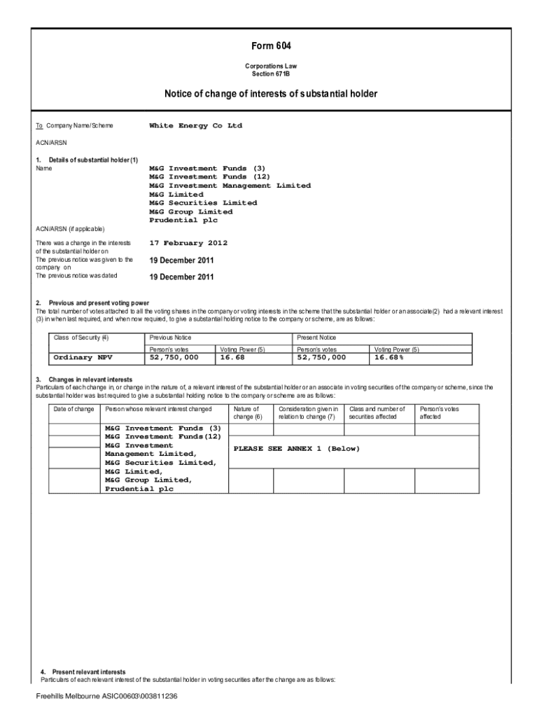 Fillable Online Fillable Online Corporations Law Form 604 ...
