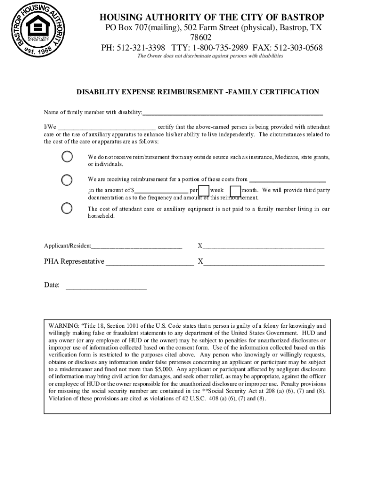 Fillable Online DISABILITY EXPENSE REIMBURSEMENT - Fax Email Print ...