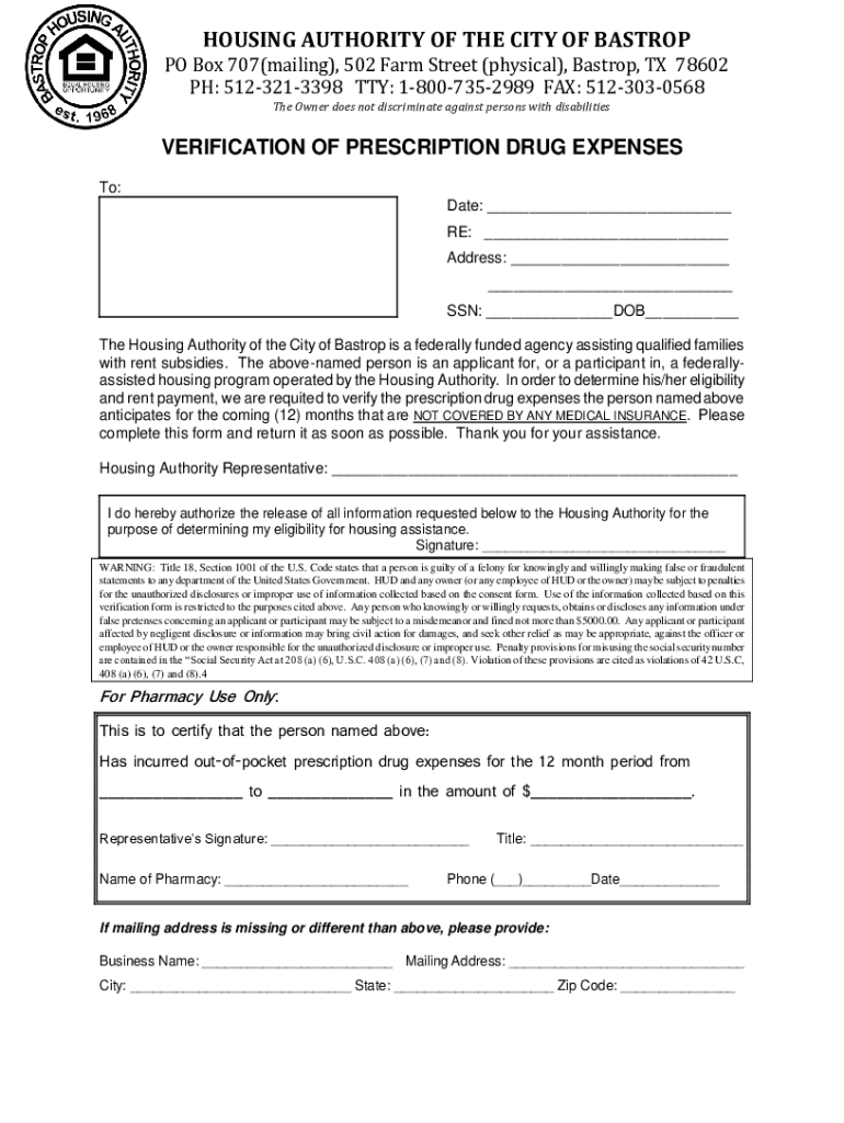 Fillable Online VERIFICATION OF PRESCRIPTION DRUG EXPENSES Fax Email ...