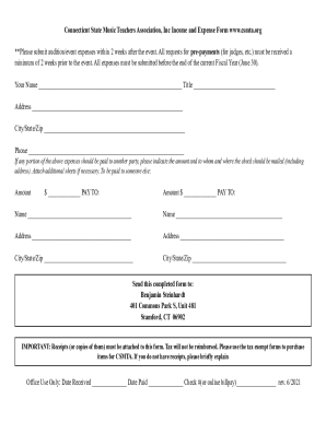Fillable Online CSMTA Income/Expense Form Fax Email Print - pdfFiller