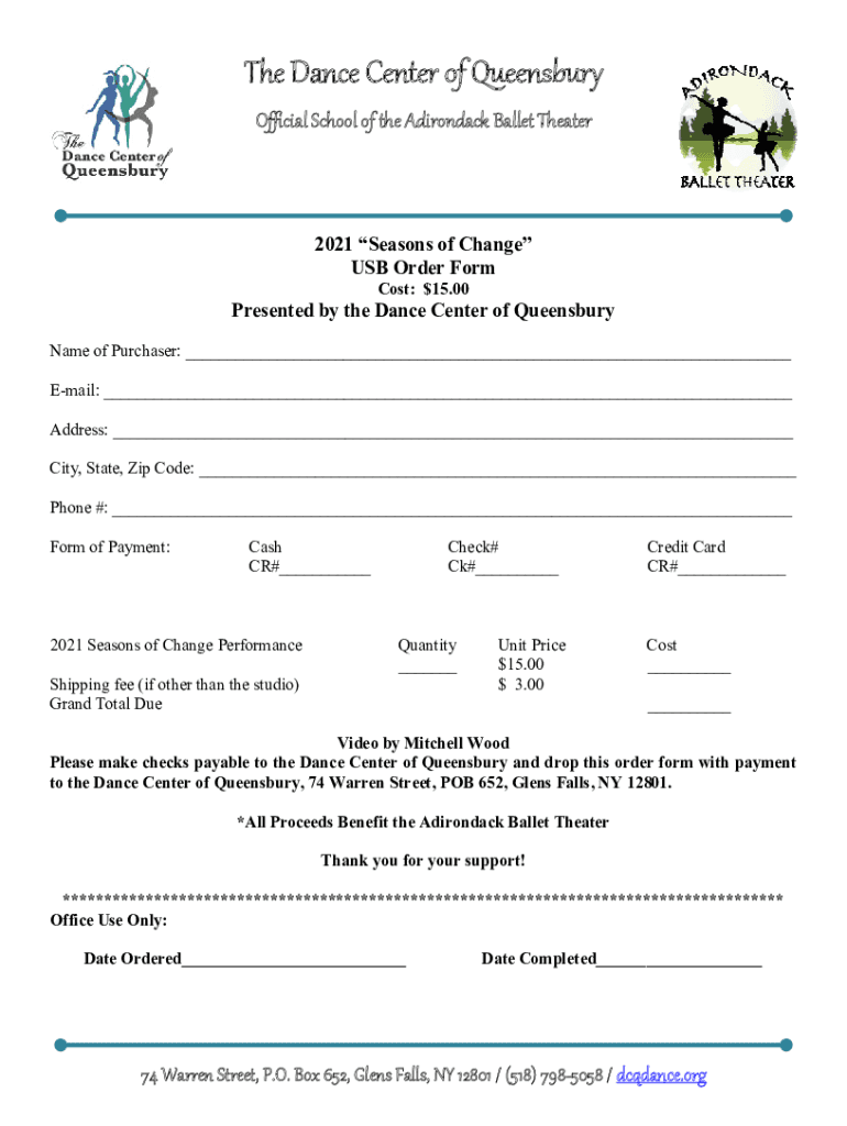 Fillable Online Seasons of Change USB Order Form Fax Email Print ...