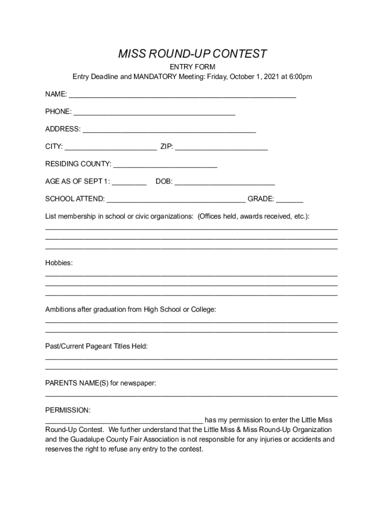 Fillable Online MRU Entry Form Fax Email Print - pdfFiller