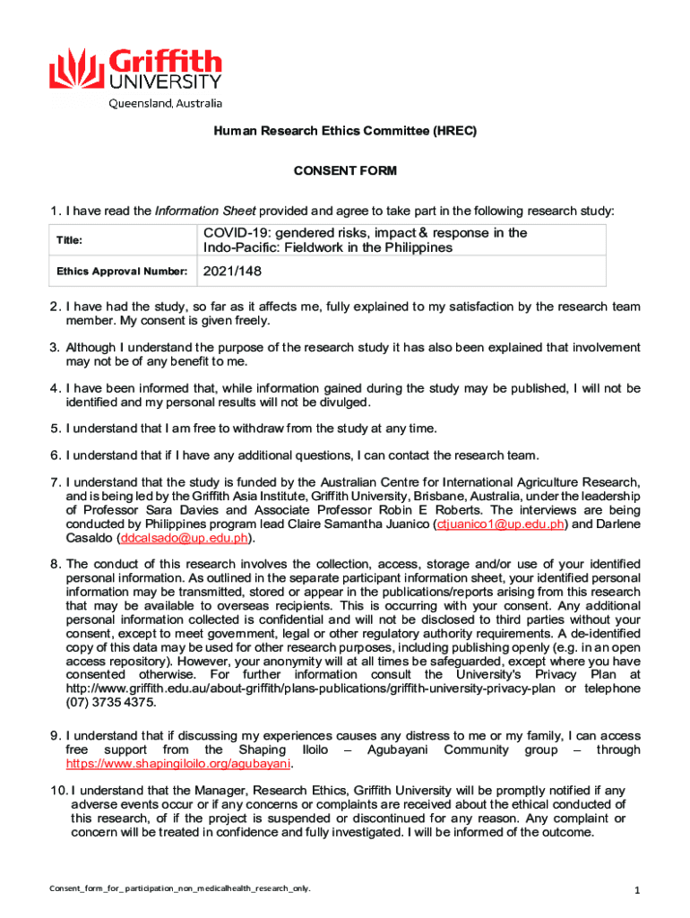 Fillable Online Participant information sheet & consent - Pelvic Pain ...