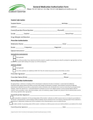 Fillable Online General Medication Authorization Form Fax Email Print ...