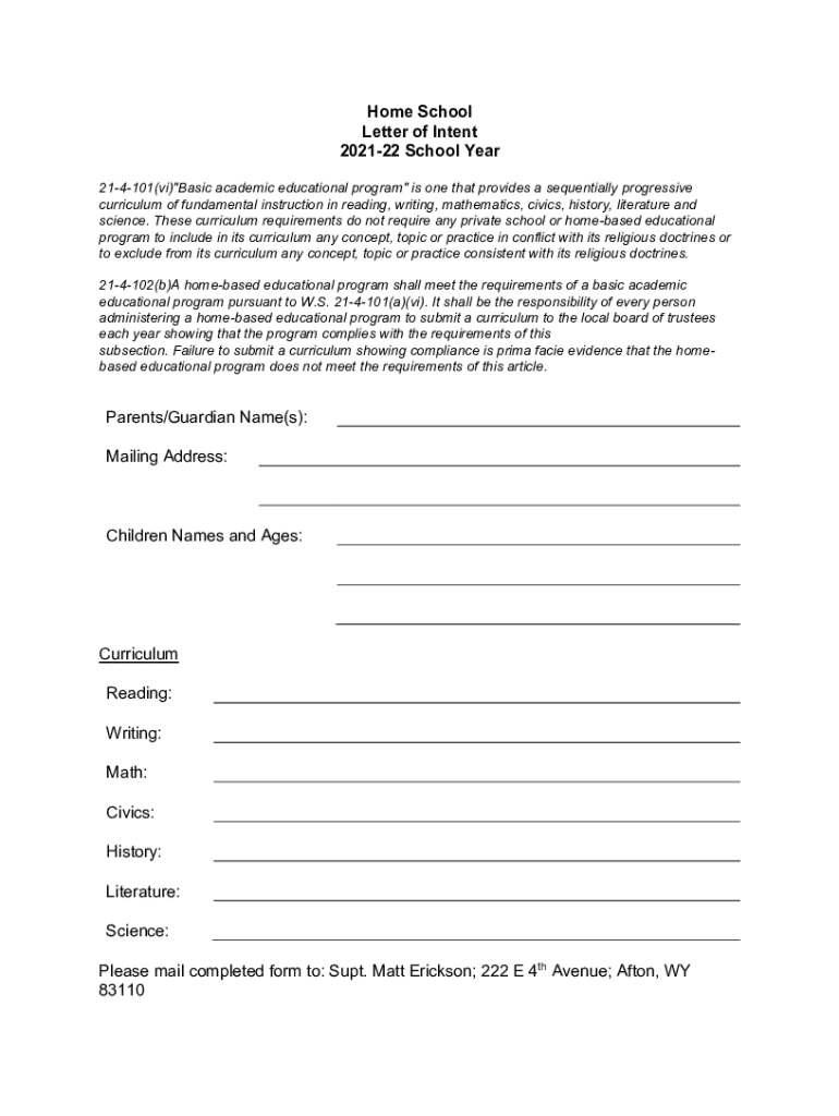 Fillable Online Home School Form 21-22.docx Fax Email Print - pdfFiller
