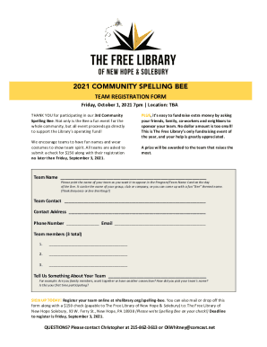 Fillable Online 2021 Spelling Team Registration Form.docx Fax Email ...