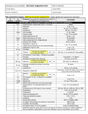 Fillable Online ALS Amb Inspection Form 1-1-20 Fax Email Print - pdfFiller