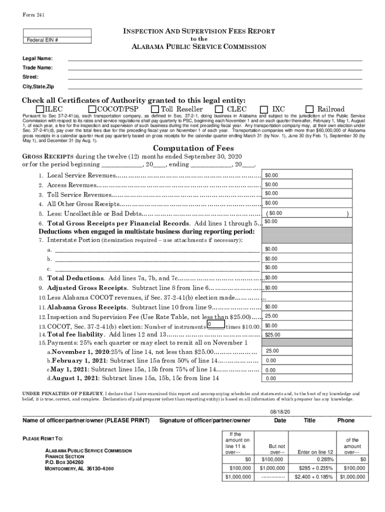 Fillable Online psc alabama Fillable Online psc alabama inspection and ...