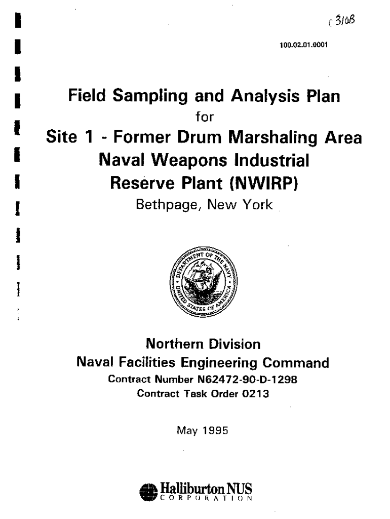 Fillable Online Report - Final Field Sampling and Analysis Plan for ...