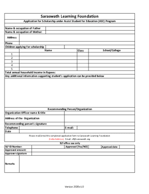 Fillable Online Template SLF Form ASE (School) Fax Email Print - pdfFiller
