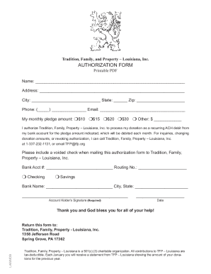 Fillable Online TFP Authorization Form Fax Email Print - pdfFiller