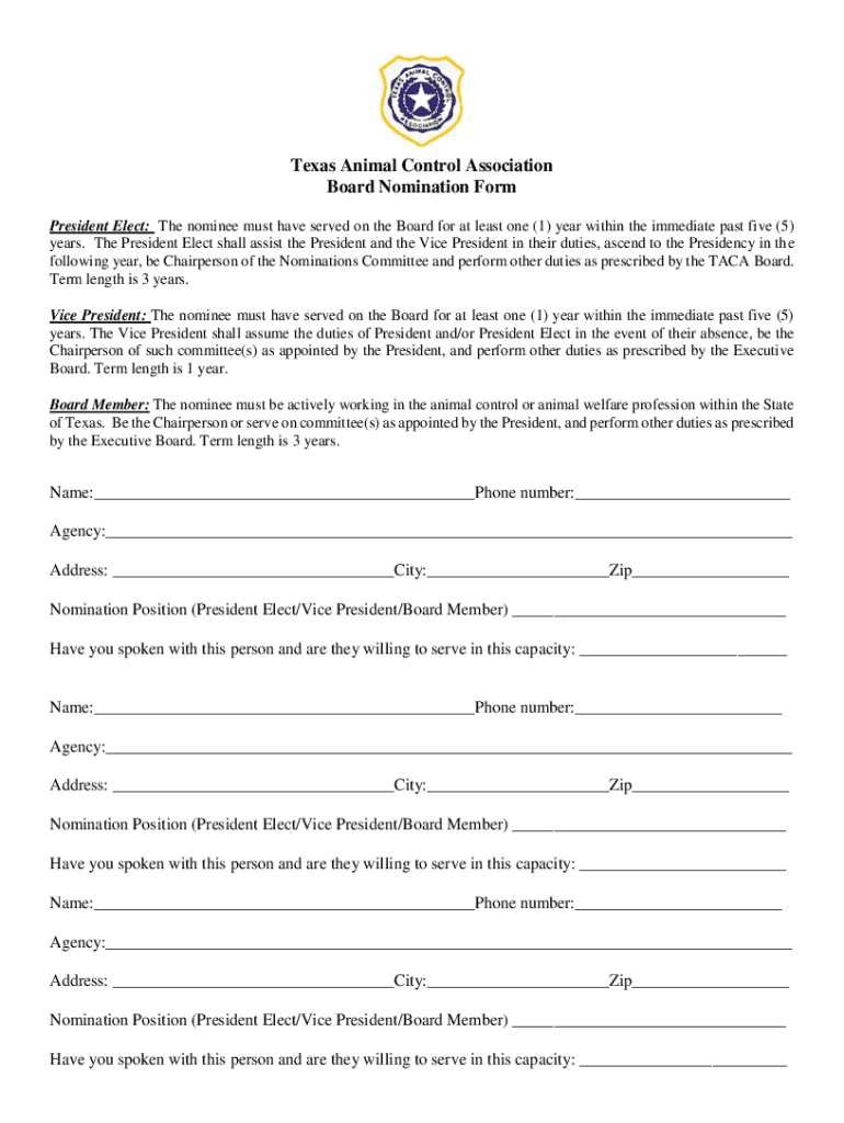 Fillable Online Texas Animal Control Association - Wild Apricot Fax ...