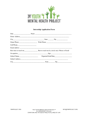 Fillable Online Internship Application Form Fillable.pdf Fax Email ...