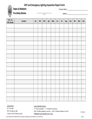 Fillable Online Exit and Emergency Lighting Inspection Form - Town of ...