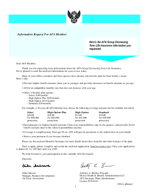 Fillable Online Information Request For AFA Member: Fax Email Print ...