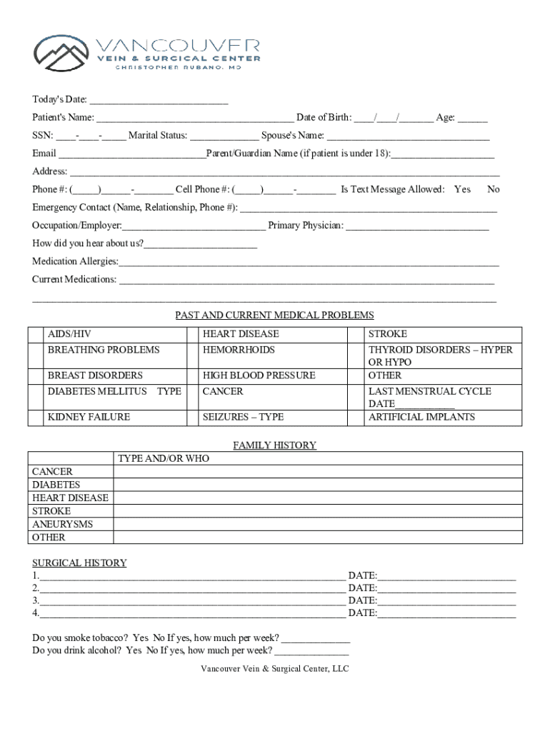 Fillable Online PATIENT REGISTRATIONPLEASE PRINT Patients Date of Birth ... Fax Email Print ...