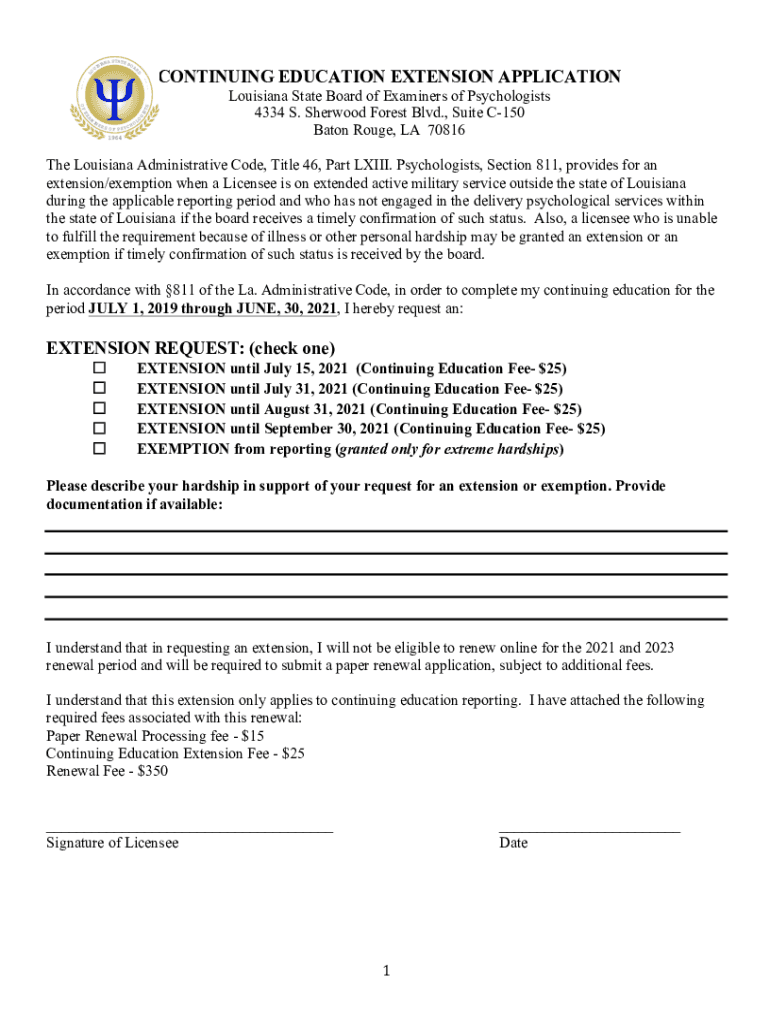 Fillable Online Forms Application, Renewal and Complaint - Louisiana ...