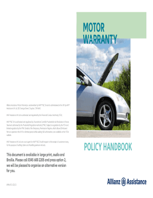 Fillable Online Motor Vehicle Assistance - Allianz Assistance UK Travel ...