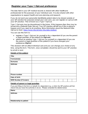 Fillable Online Type-one-Opt-out-Form.pdf Fax Email Print - pdfFiller