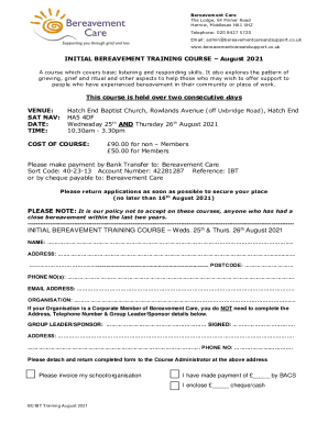 Fillable Online Bereavement CareSupporting you through grief and loss ...