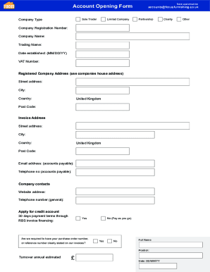 Fillable Online accounts opening form Fax Email Print - pdfFiller