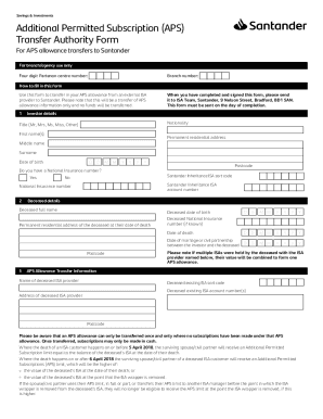 Fillable Online ISA Stocks and Shares transfer form - Santander Fax ...