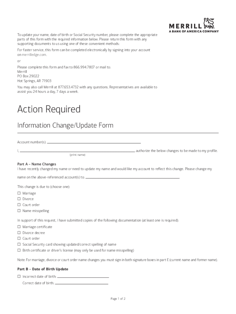Fillable Online Information Change/Update Form Fax Email Print - pdfFiller