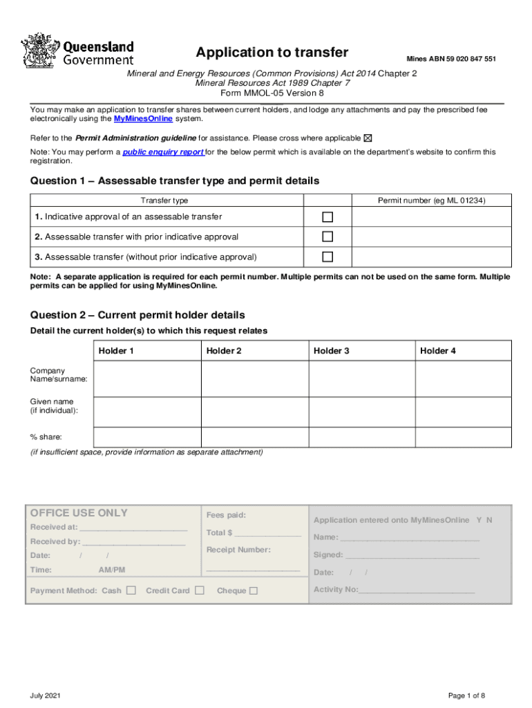 Fillable Online Application for approval of an assessable transfer ...