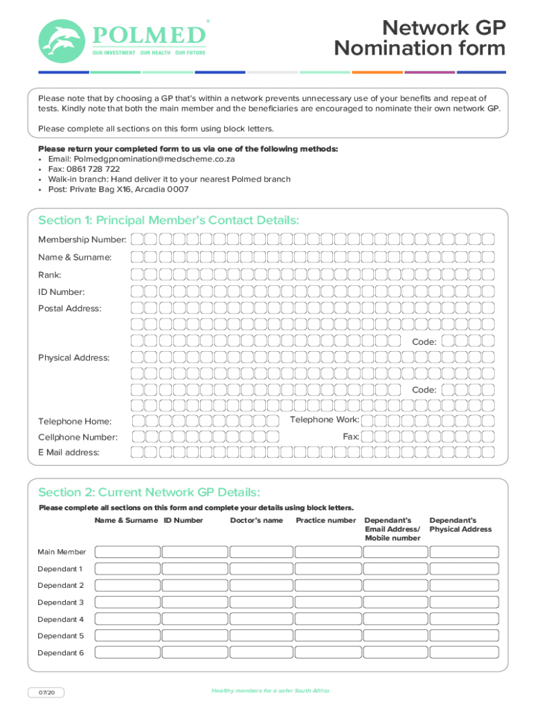 Fillable Online 6257 - Polmed GP Nomination form v1 Fax Email Print ...