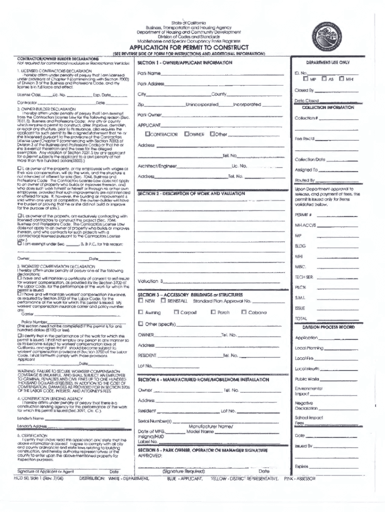 Fillable Online hcd ca Fillable Online hcd ca Requirements for the ...