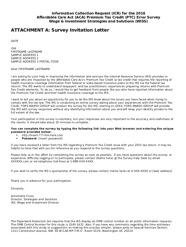 Ination Collection Request (ICR) for the 2016 Doc Template ... Doc ...