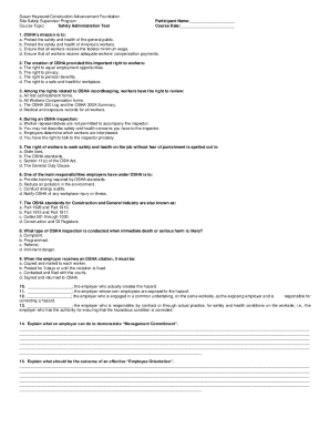 Fillable Online SAF Frontline Safety Training - Delaware Valley Safety ...