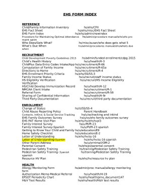 EHS INDEX Doc Template | pdfFiller