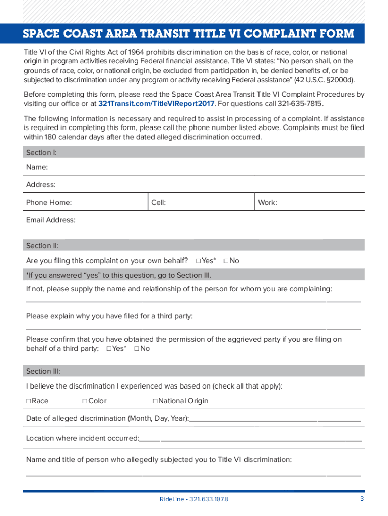 Fillable Online Federal Register :: Title VI of the Civil Rights Act of ...