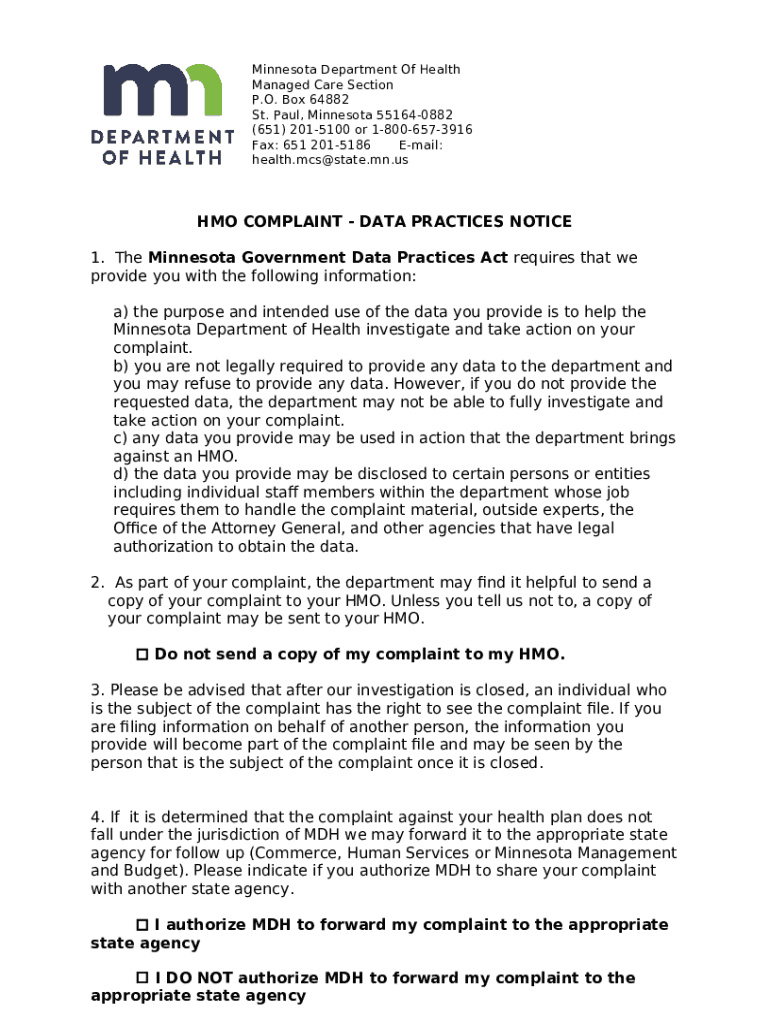 Online HMO s, Templates and Applications ... Doc Template | pdfFiller