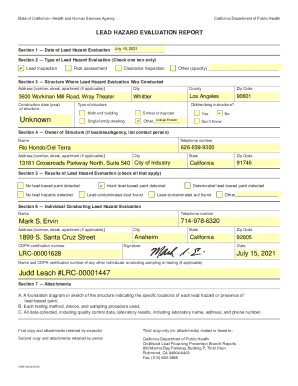Fillable Online LEAD-BASED PAINT INSPECTION Fax Email Print - pdfFiller