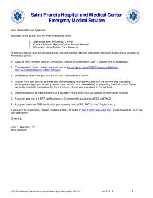 Fillable Online EMERGENCY MEDICAL SERVICES CREDENTIALING APPLICATION ...