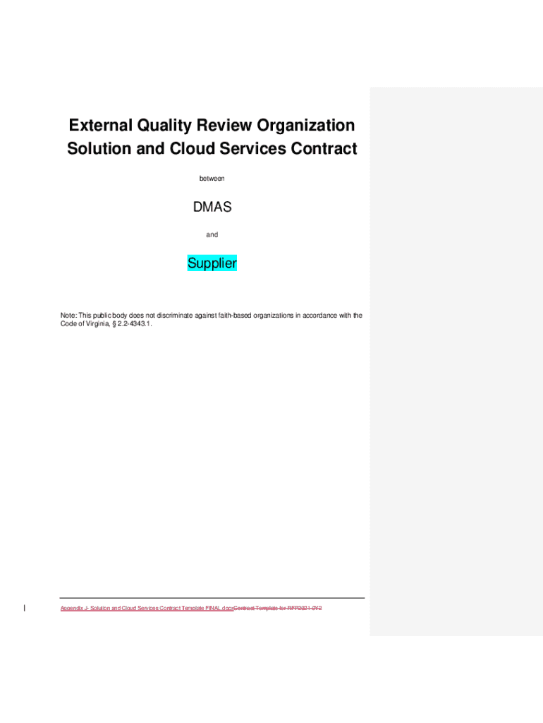 Fillable Online External Quality Review Organization Solution and Cloud ...