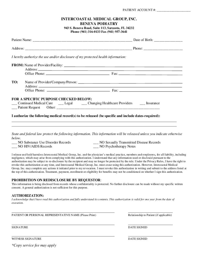 Fillable Online Intercoastal Medical GroupPrimary Care Sarasota and ...