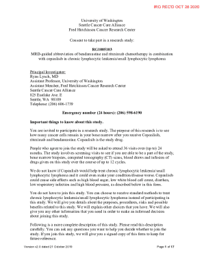 Fillable Online IRB Form Consent Form Template: Clinical Research Fax ...