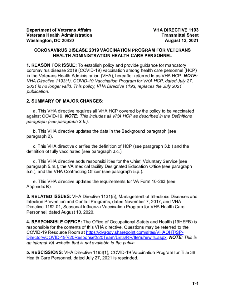 Fillable Online Department of Veterans Affairs VHA DIRECTIVE 1230(4 ...