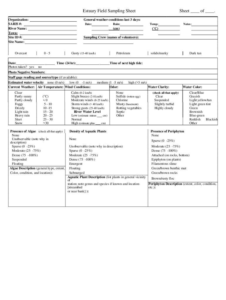 Fillable Online Risk Level 1, 2, 3 Visual Inspection Field Log Sheet ...