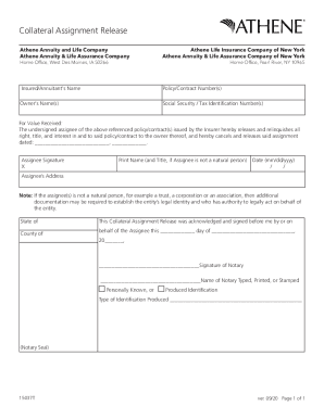 Fillable Online Collateral Assignment Release Fax Email Print - pdfFiller