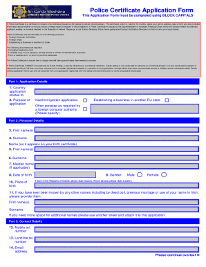 Fillable Online Police Certificate Application Form Free Download Fax ...